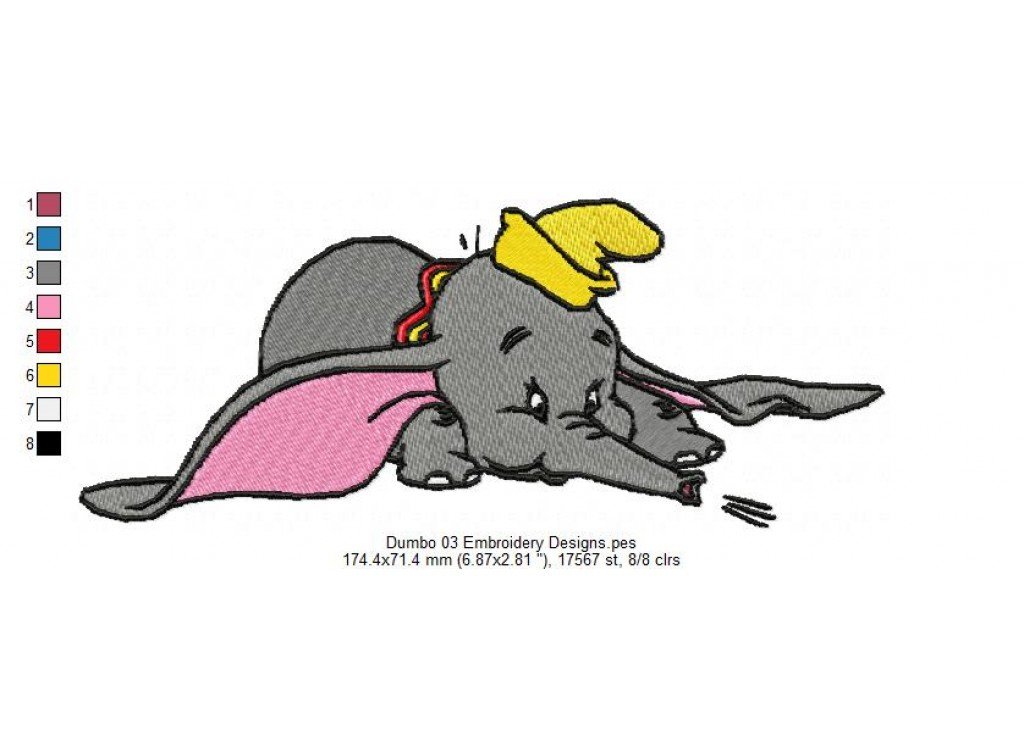Dumbo 03 Embroidery Designs