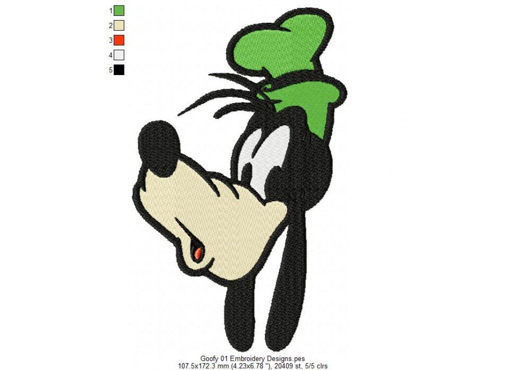 Goofy 01 Embroidery Designs