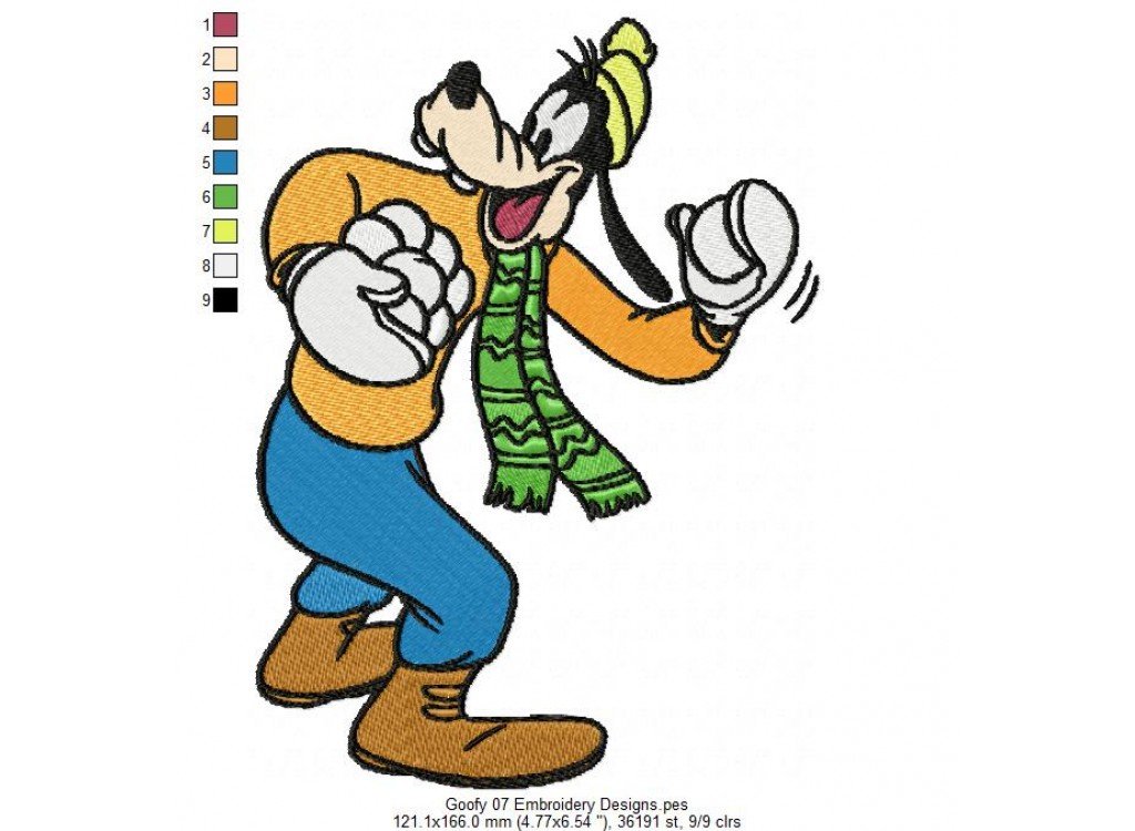 Goofy 07 Embroidery Designs