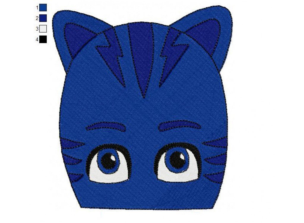Head PJ Masks 02 Embroidery Design