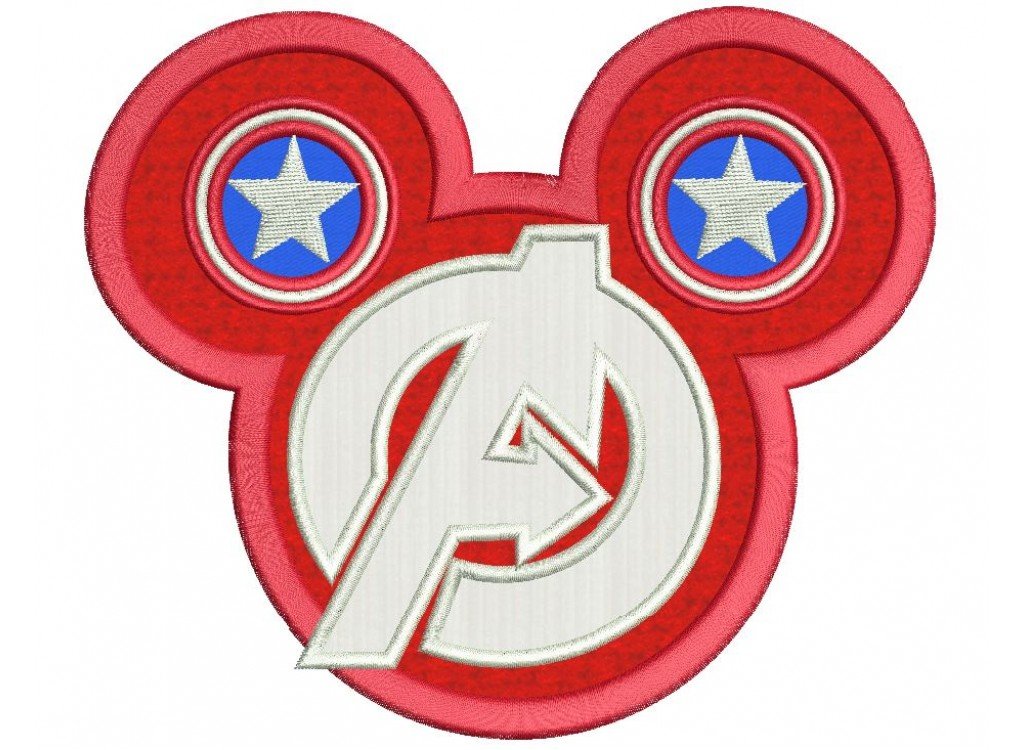 Mickey Mouse Captain America 01 Applique Embroidery Design