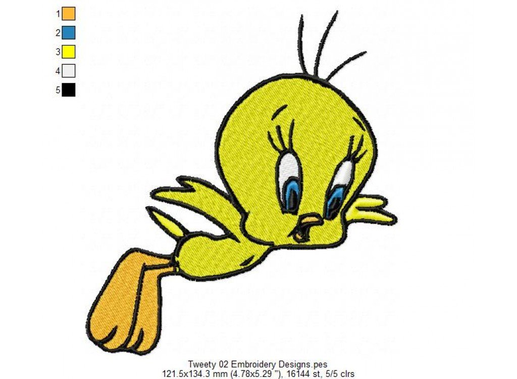 Tweety 02 Embroidery Designs